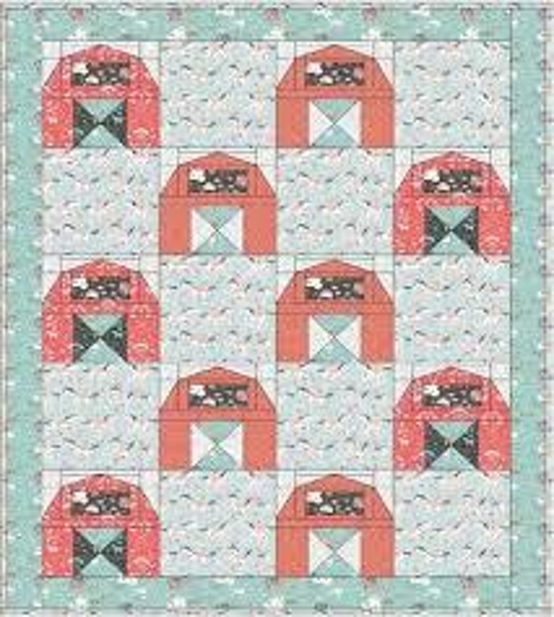 Down on the Farm Quilt Kit 47x57" Pink Version by Ana Davis for Blend ...
