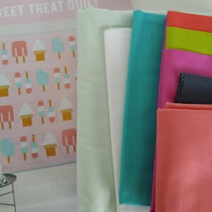 Sweet Treat Quilt Kit 55x61" Tula Pink Solids Pen and Paper Patterns by ...
