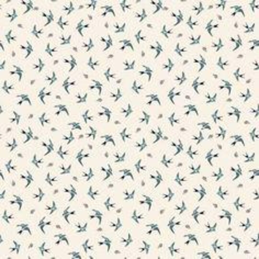 Gingham Farms 1/2 Yard Birds Cream Riley Blake - 100% Cotton Fabric Out ...
