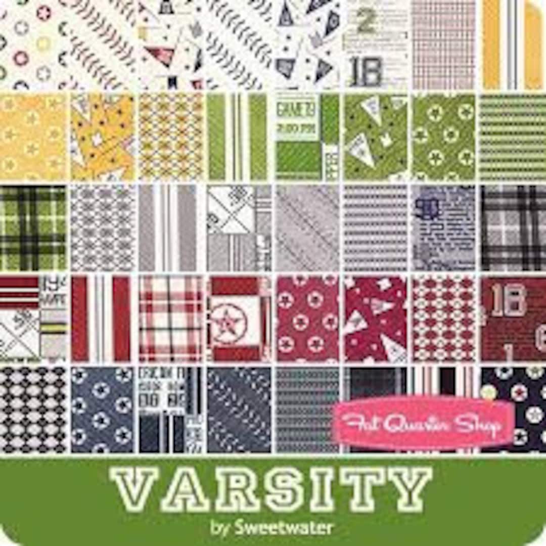 Varsity Charm Pack Sweetwater Moda OUT OF PRINT 42 Five Inch Squares ...