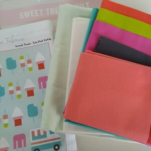 Sweet Treat Quilt Kit 55x61" Tula Pink Solids Pen and Paper Patterns by ...