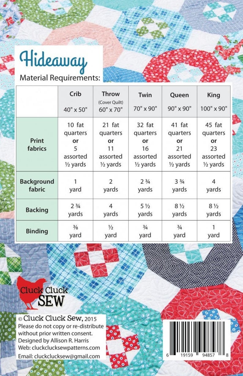 Destash: Cluck Cluck Sew Hideaway Quilt Pattern - Etsy