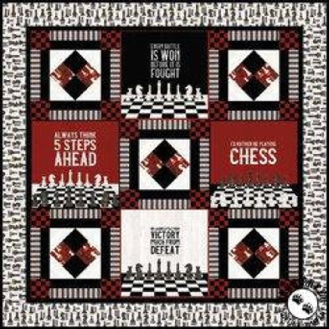 Check Mate Quilt Kit I'd Rather Be Playing Chess Riley Blake Fabric ...