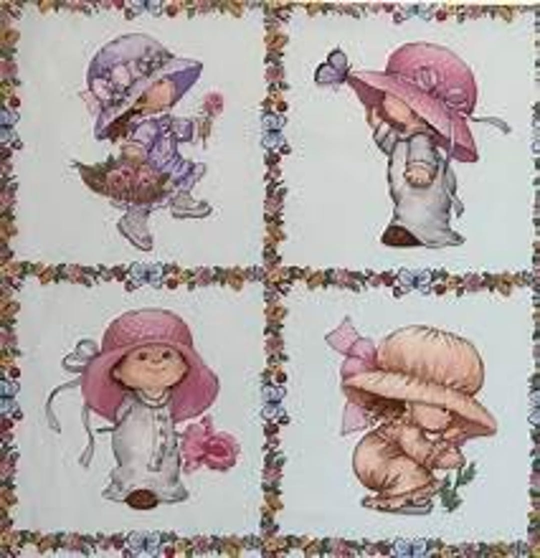 Sunbonnet Emma and Friends Ami Morehead Panel Cream 4116 Elizabeth's ...