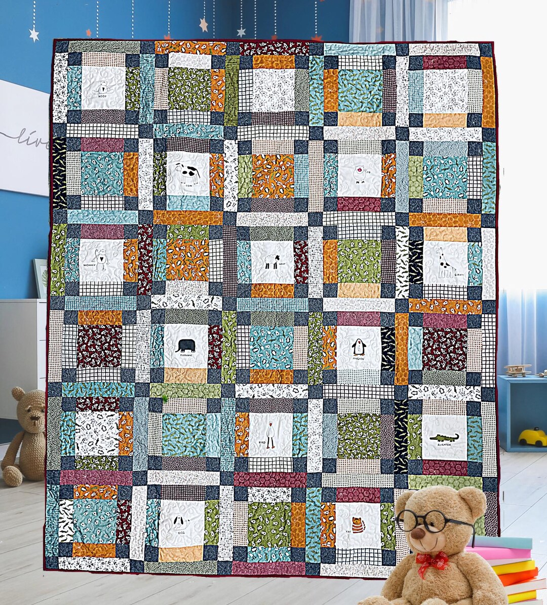 Animal Crackers Five Patch Quilt Kit Sweet Jane's Quilt Pattern ...