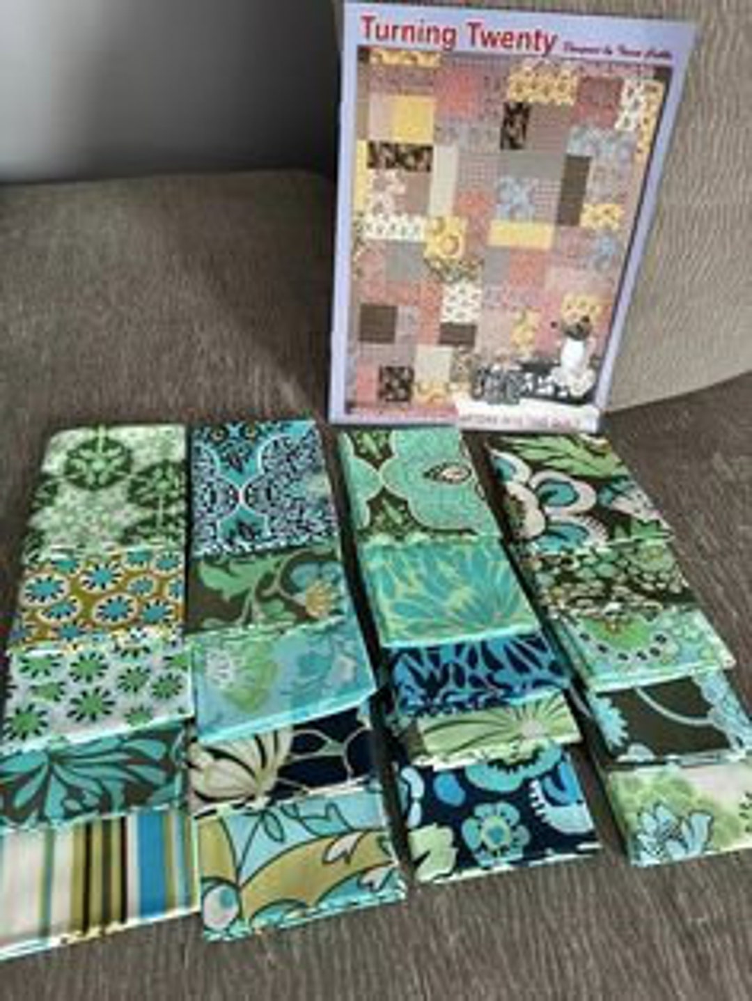 Daisy Chain Amy Butler Quilt Kit 70x86" Turning Twenty Blue Green OUT ...