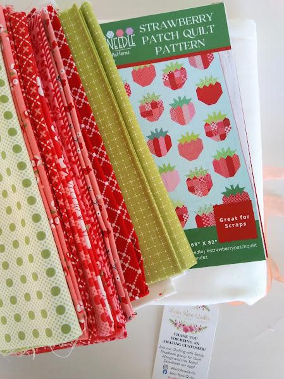 Strawberry Patch Quilt Kit 63x82" the Tipsy Needle Quilt Pattern Beautiful Day Corey Yoder ...
