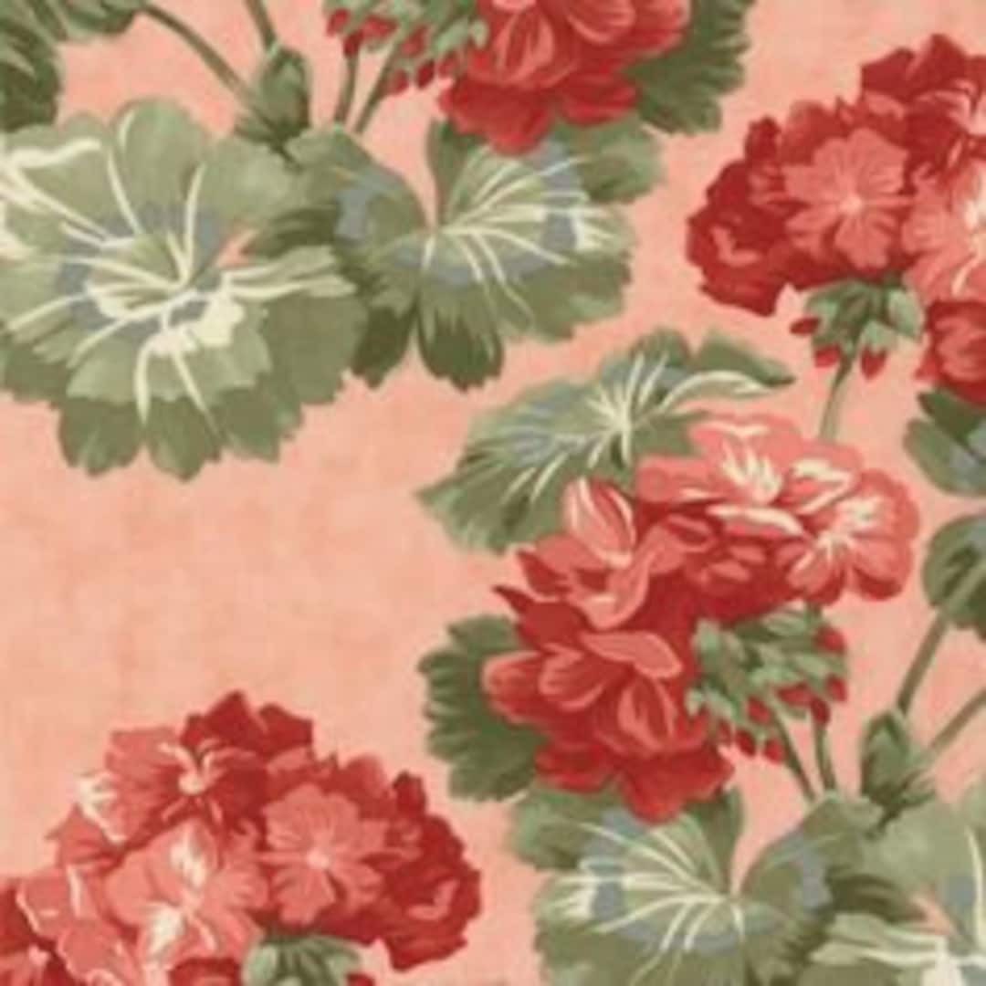 Front Porch Pink Jan Patek Continuous HALF YARD Moda Geranium Retired ...