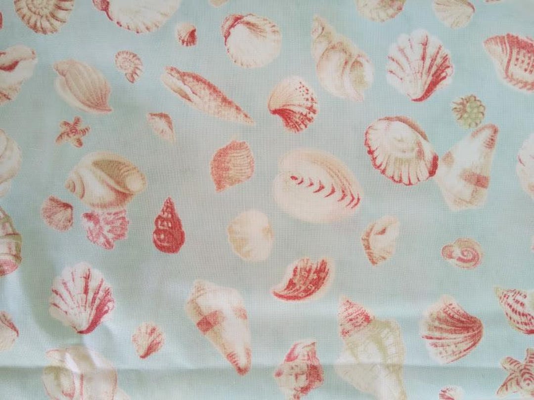 3 Sisters 1/2 Yard Seaside Rose Aqua Shells Moda OUT OF PRINT Vintage ...