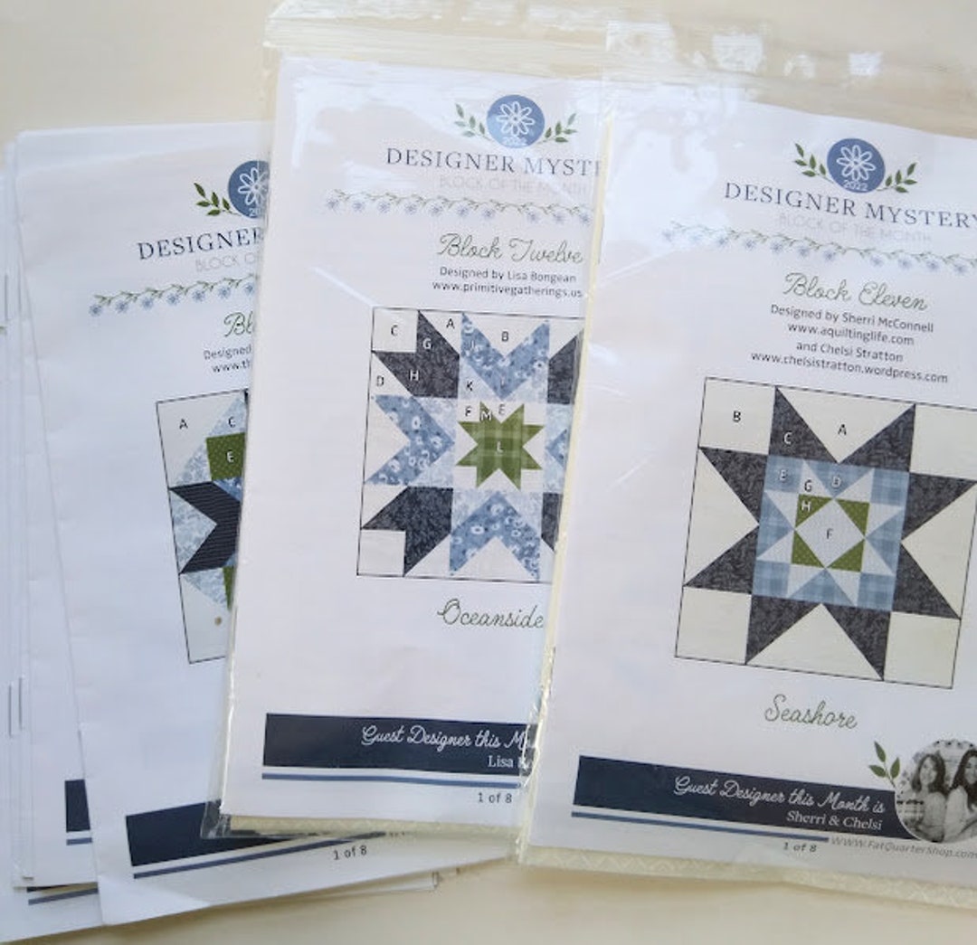 Nantucket Summer Designer Mystery Block of the Month 2022 RARE Fat ...