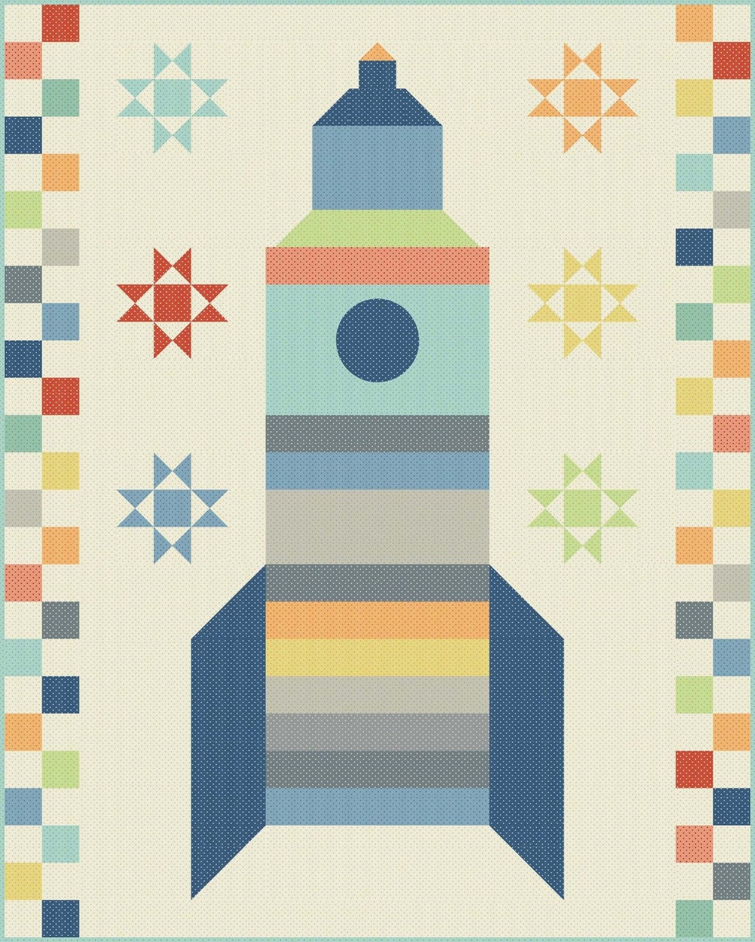 Blast off Quilt Kit 40x50 Laundry Basket Quilts Pattern Rocket Easy ...