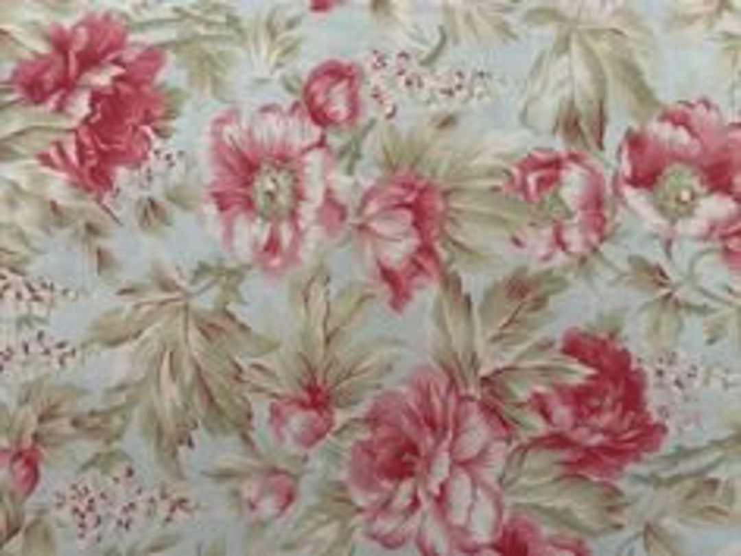 3 Sisters Seaside Rose 1/2 Yard Seagrass Blue 3768 Moda Out of Print ...