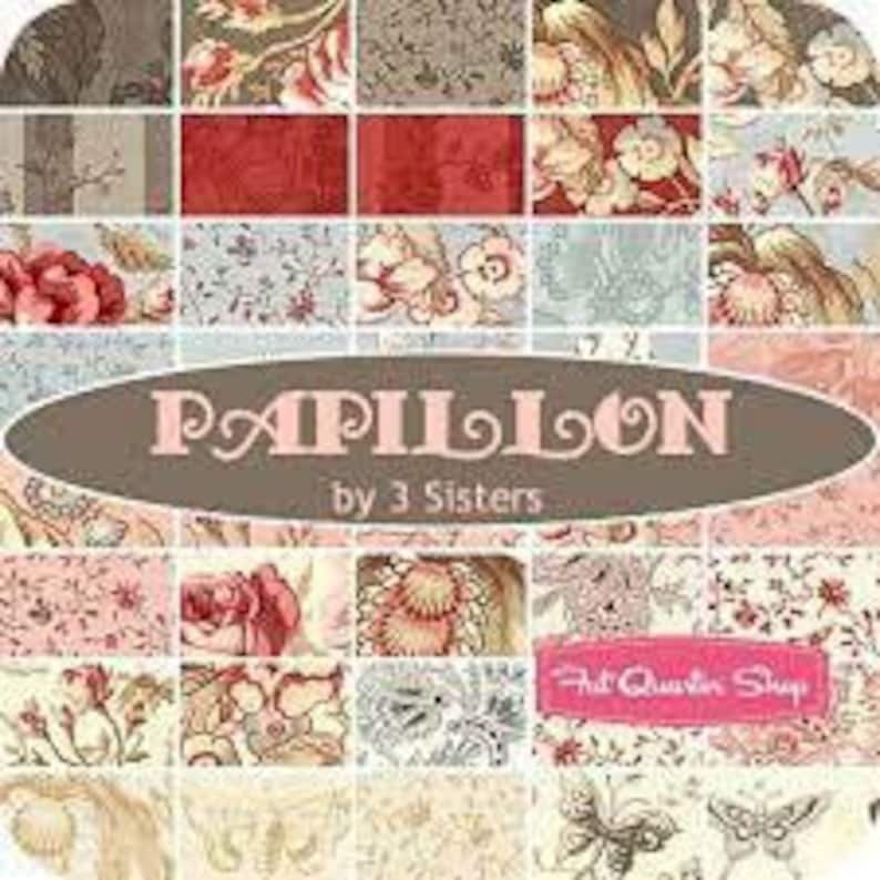 Papillon 1/2 Yard 3 Sisters Moda Ivory 4074 11 Cotton - Out of Print ...