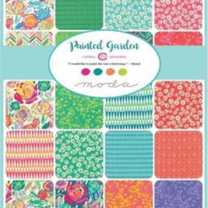 Painted Garden Quilt Kit by Crystal Manning Moda 92 X 100 OUT OF PRINT ...