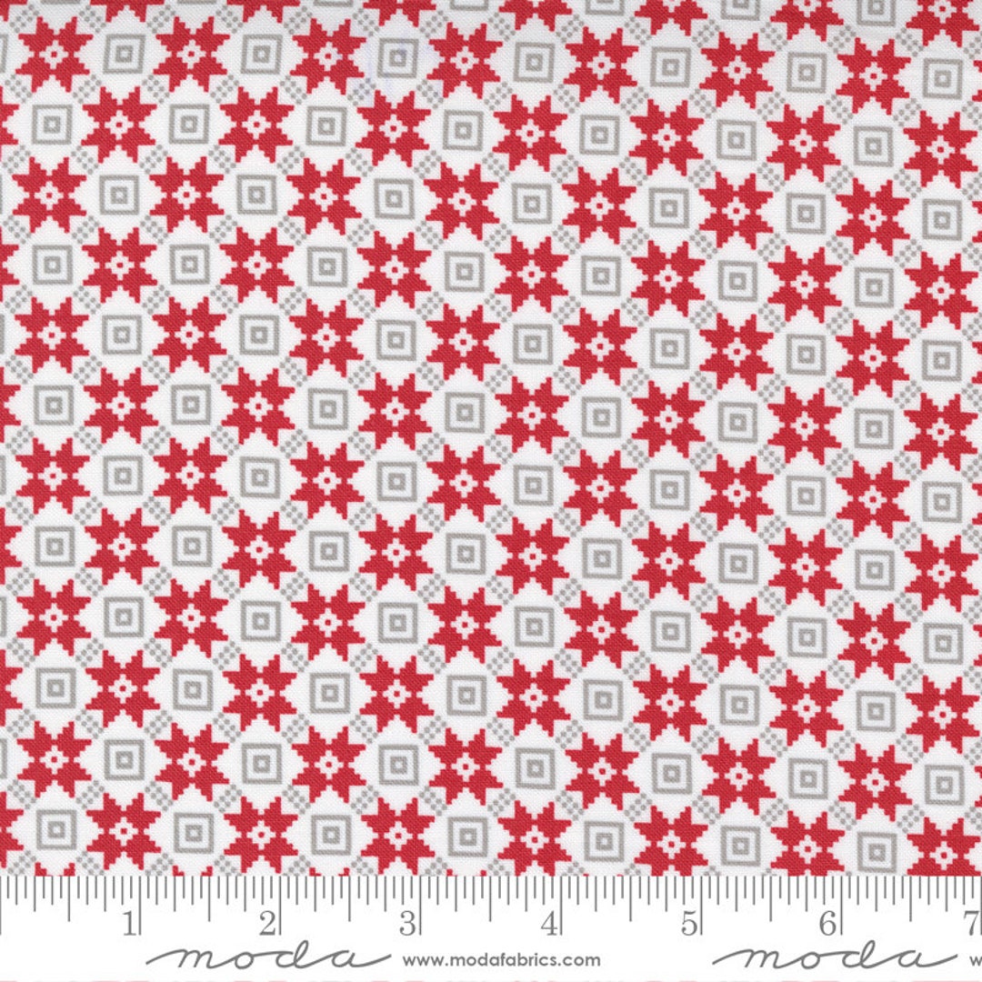 Christmas Morning 1/2 Yard Silver Red Star Moda 5144-11 - Lella ...