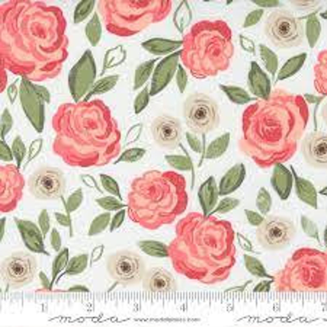 By the HALF Yard Love Note Rose Floral Cloud Lella - Etsy