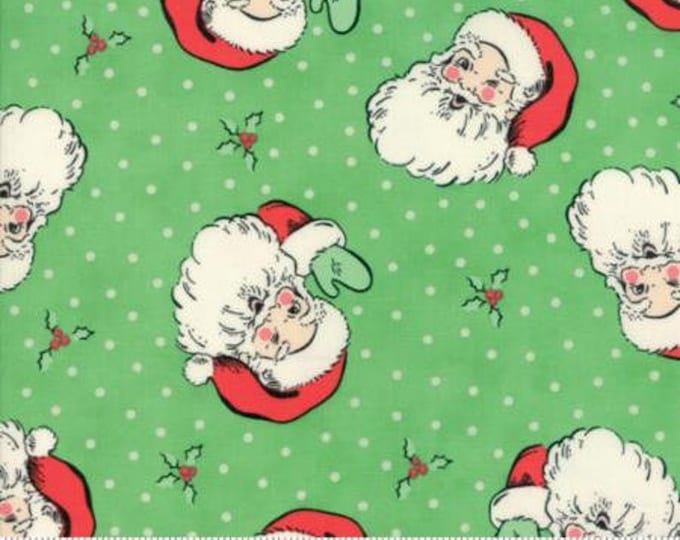 Swell Christmas Green Santa Continuous HALF YARD Urban Chiks for Moda ...