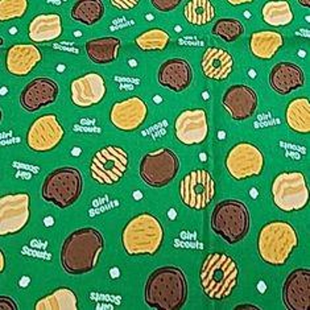 Girl Scout Cookie Fabric Material Green Approx. 37.5x43 Licensed 2017 ...