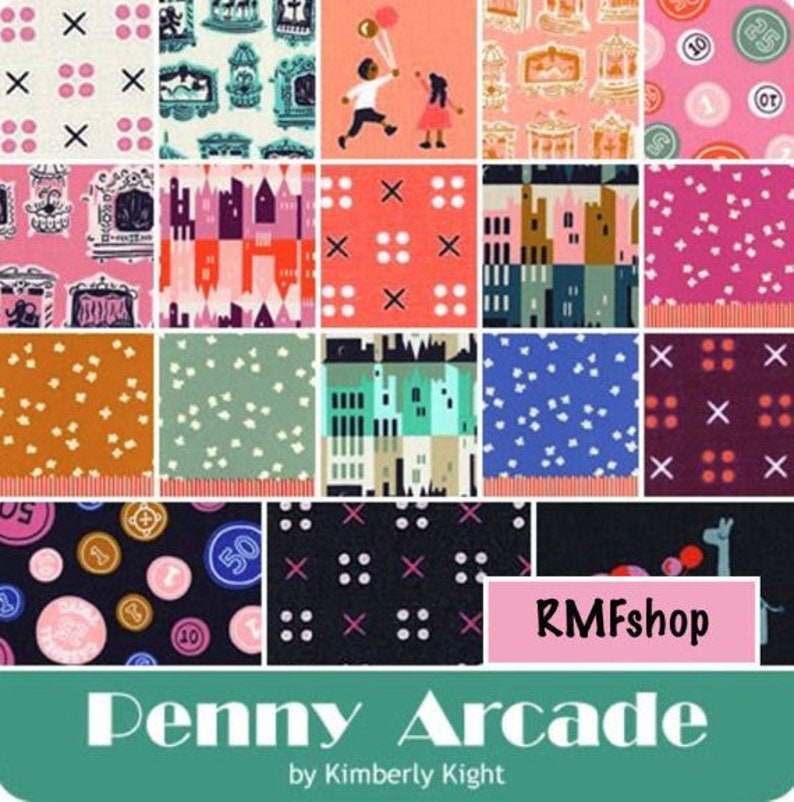 Penny Arcade Continuous 1/2 Yard City in the Afternoon by Kimberly ...
