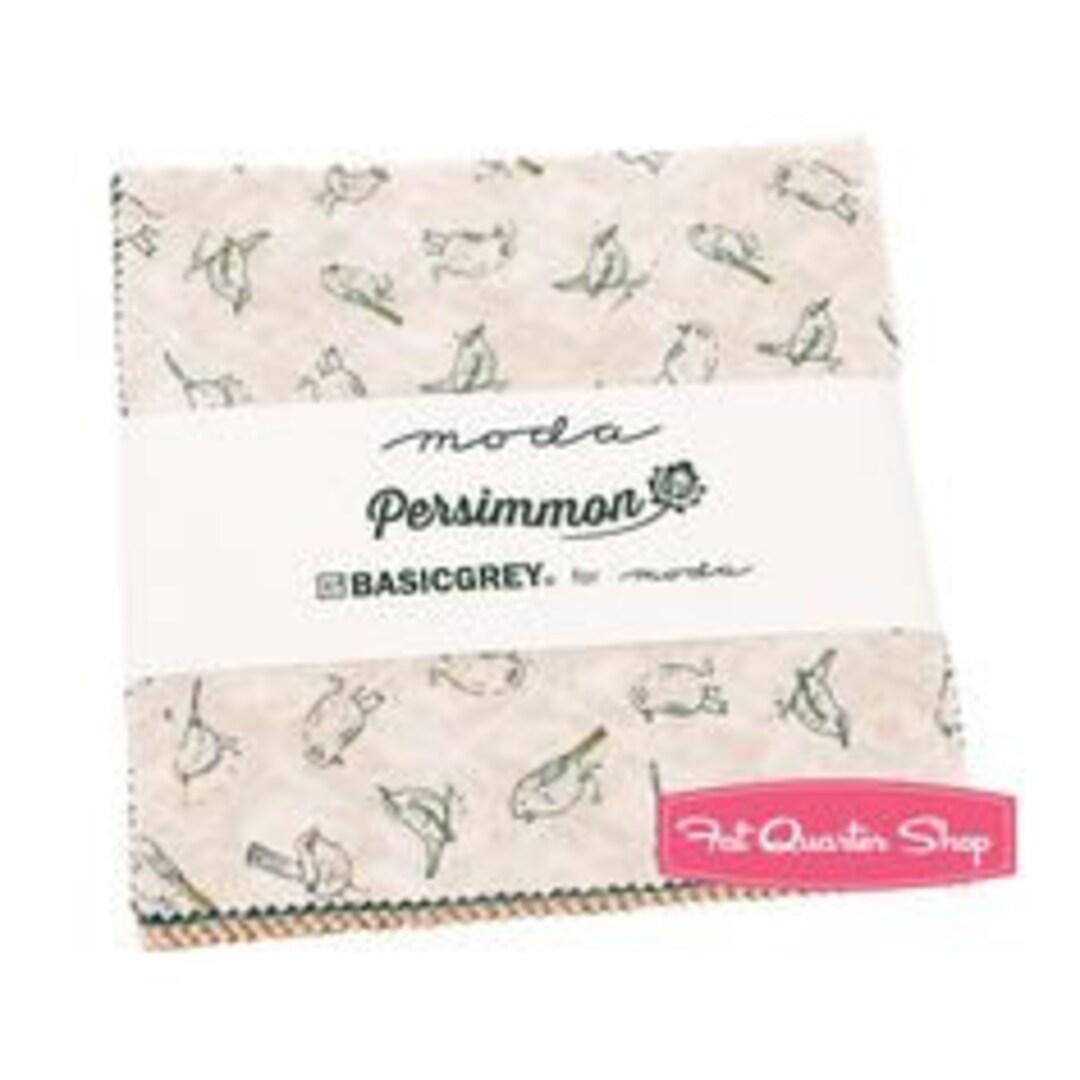 Persimmon Charm Pack Basic Grey Moda Out of Print Precut Cotton Fabric ...