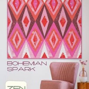 Bohemian Spark Quilt Kit 65x65" Zen Chic Just Red Moda Fabrics KIT1700 ...