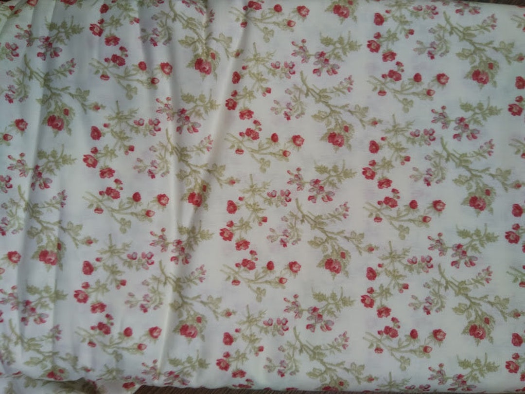 3 Sisters 1/2 Yard Seaside Rose White Small Roses Moda VINTAGE Out of ...