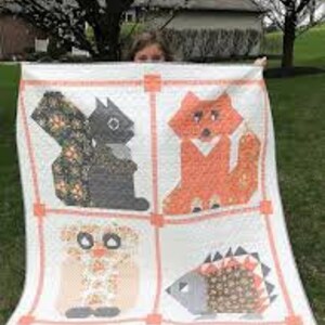 Woodland Frolic Quilt Kit Corey Yoder Apricot and Ash Fabric - Etsy