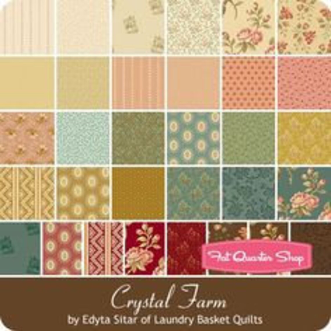 Crystal Farm 1/2 Yard Laundry Basket Quilts 8614 Rose Edyita Sitar ...