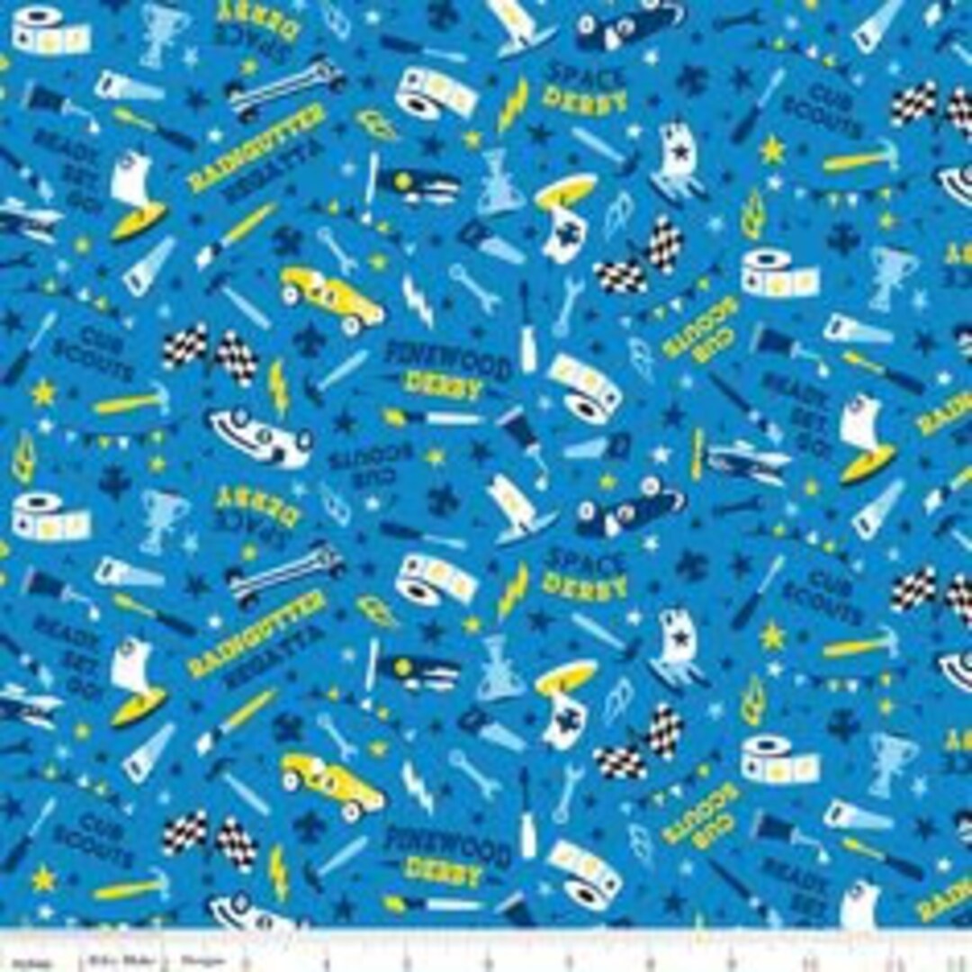Cub Scouts 1/2 Yard Derby C7201 Blue Riley Blake Designs - Out of Print ...