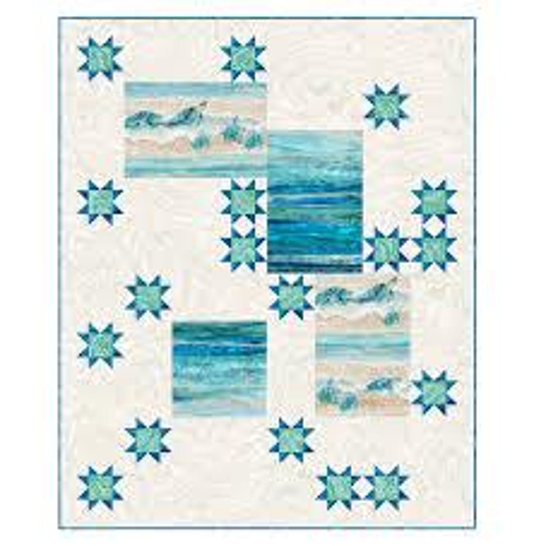 Chillaxing Quilt Kit 52x64" Turtle Bay by Northcott Cotton Fabrics - Etsy