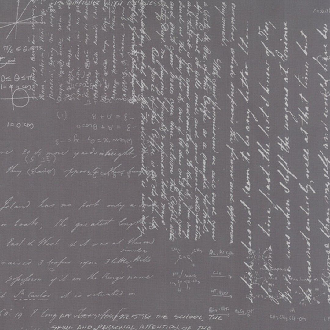 Modern Background Ink 1/2 Yard Zen Chic Letters Graphite Moda Out of ...