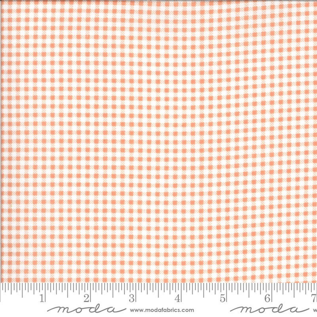 Apricot and Ash Gingham Coral Continuous HALF YARD Corey Yoder ...