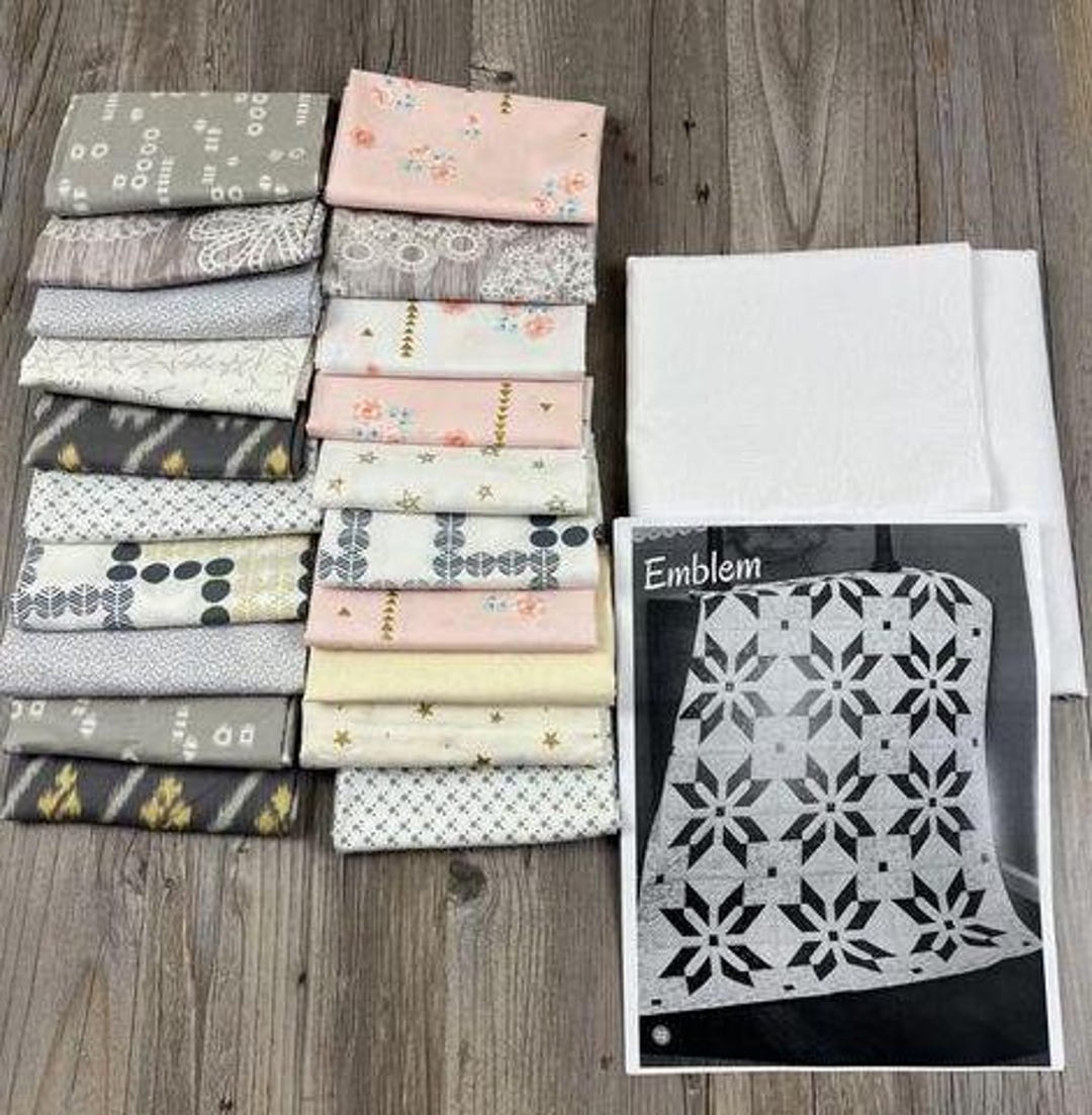 Emblem Quilt Kit Twin Size 72x88 Gray, Pink and White - Etsy