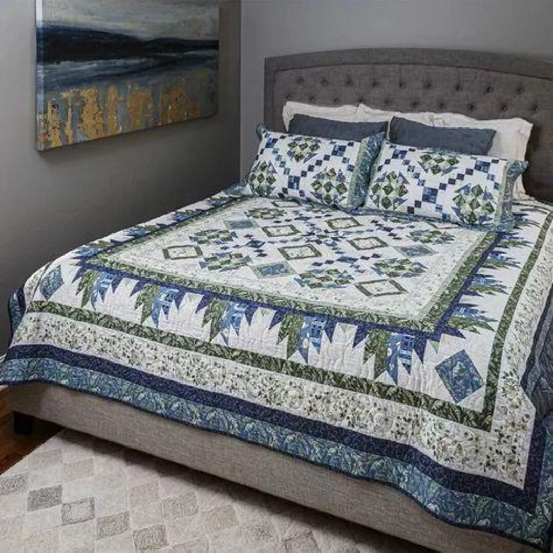 Green Fields Quilt Kit Queen Size 90X94 Block of the Month From MSQC ...
