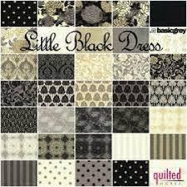 Little Black Dress 22x44" Basicgrey 30300 Black Moda OUT OF PRINT ...