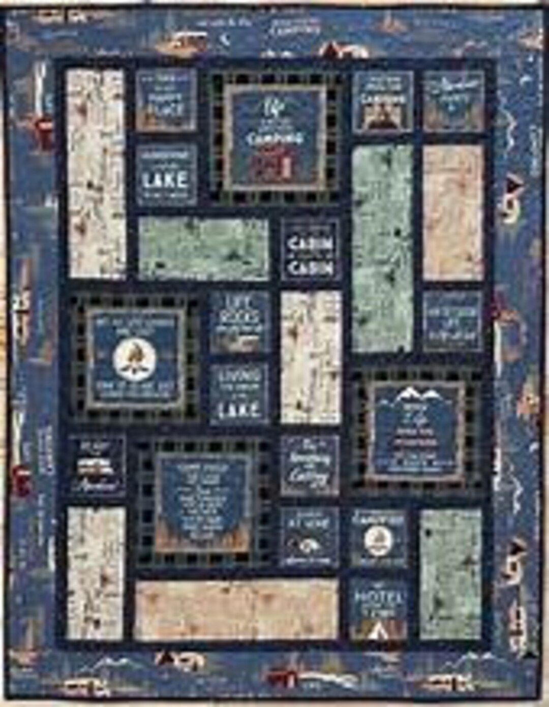 Camping Tiles Quilt Kit From Clothworks 45x57 Ladeebug Design Quilt ...