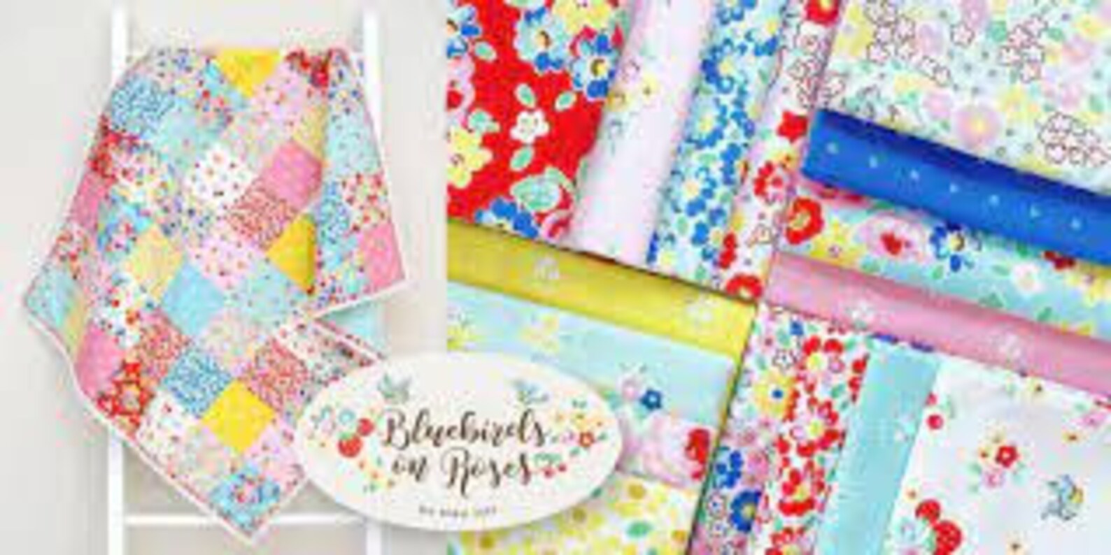 Bluebirds on Roses C7941 1/2 Yard by Elea Lutz for Penny Rose Fabrics ...