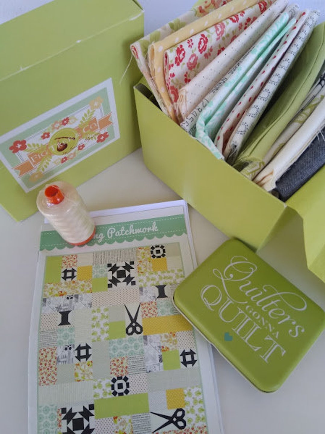 Sewing Patchwork Quilt Kit by Fig Tree & Co 45x60" Little Fig Box Moda - Etsy