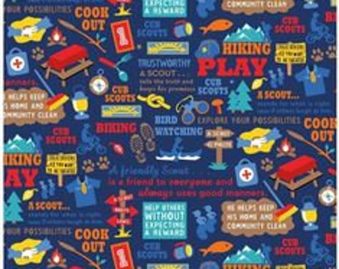 Cub Scouts Riley Blake 33x44" Main Print - Navy - Out of Print - 100% ...