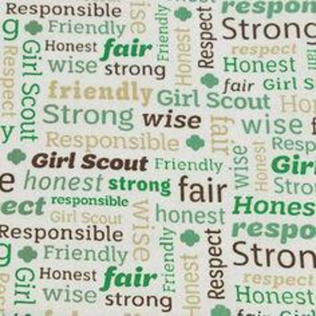 Girl Scout Pledge Fabric Material White Approx. 44x44 Licensed 2017 ...