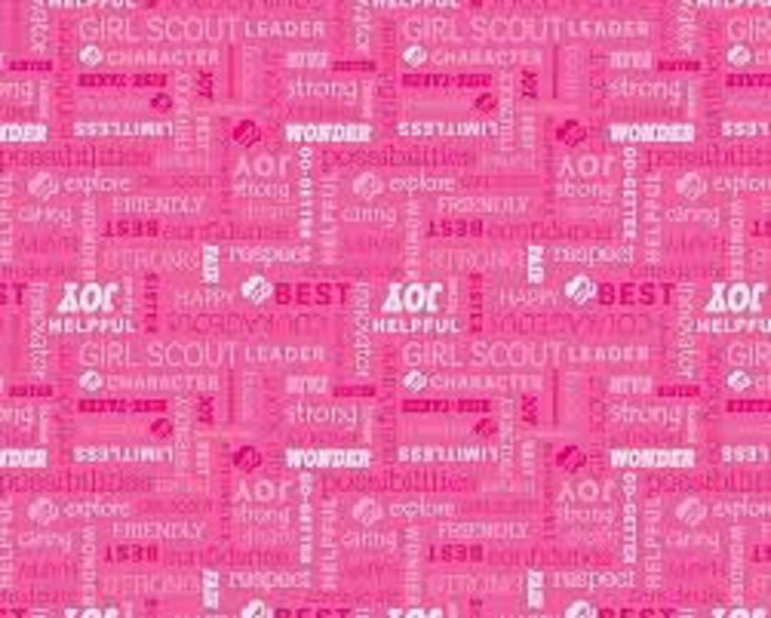 Girl Scouts 1/2 Yard Pink Slogans C6773 - Riley Blake - 100% Cotton ...