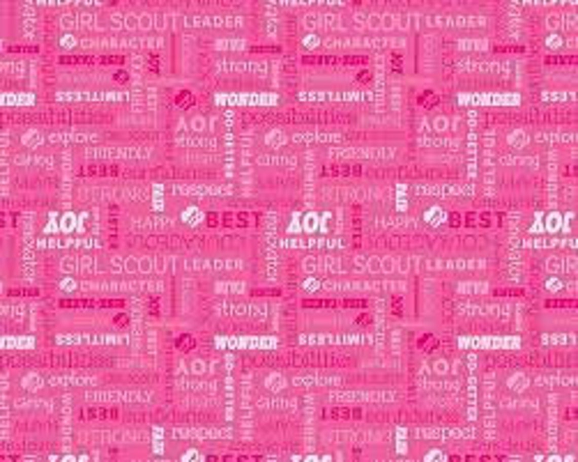 Girl Scouts 1/2 Yard Pink Slogans C6773 - Riley Blake - 100% Cotton ...