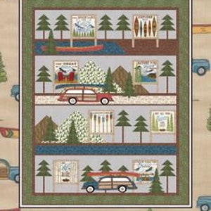 By the 1/2 Yard Explore Deb Strain Canoes on Cream Moda 100% Cotton ...