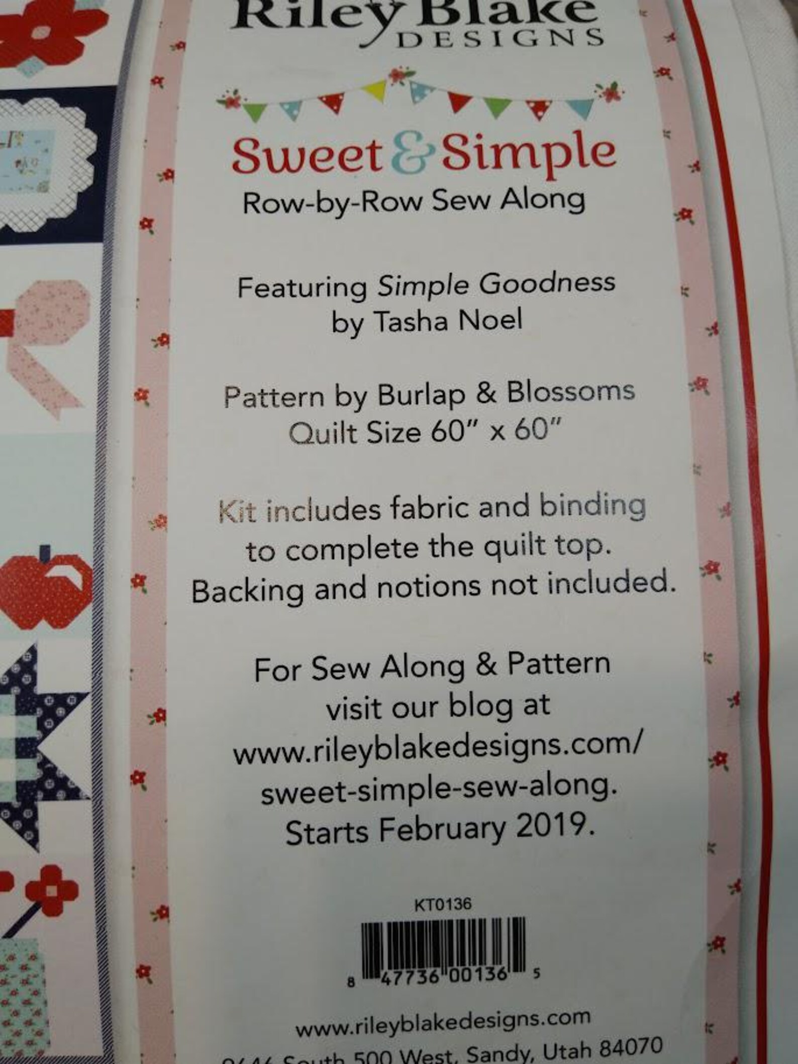 Sweet & Simple Quilt Kit 60x60" Featuring Simple Goodness by Tasha Noel ...