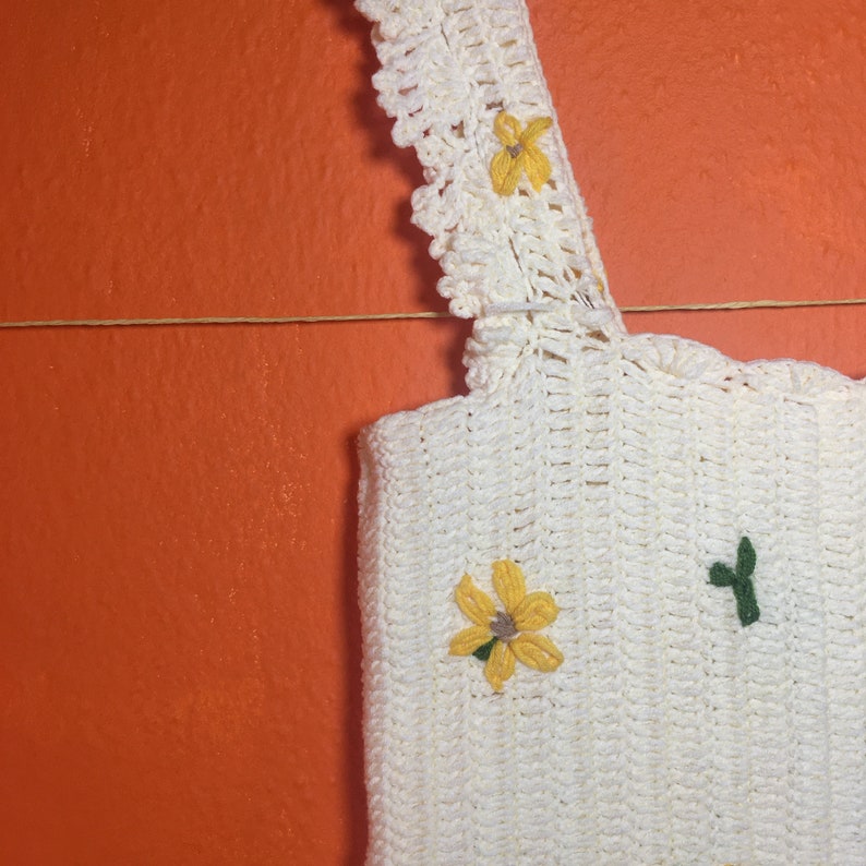 Hand Knitted Customized Crochet Daisy Beige Tank Crop Top | Etsy