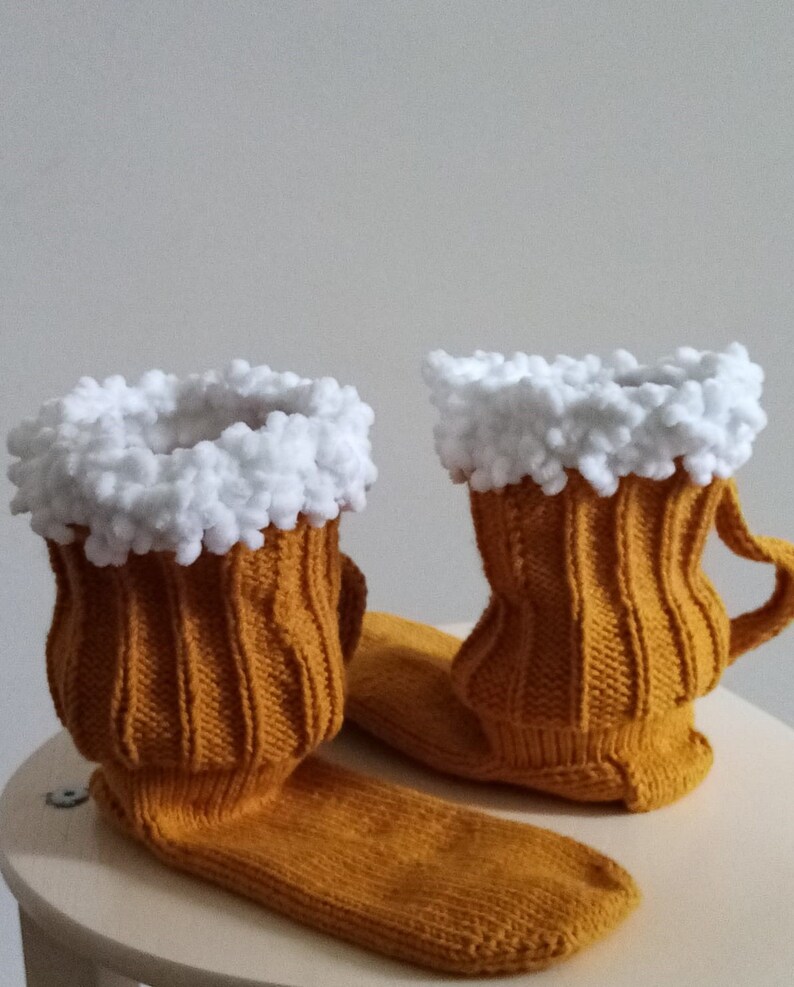 Hand Knit Beer Slipper Socks Booties, Funny Unisex Gift - Etsy Canada