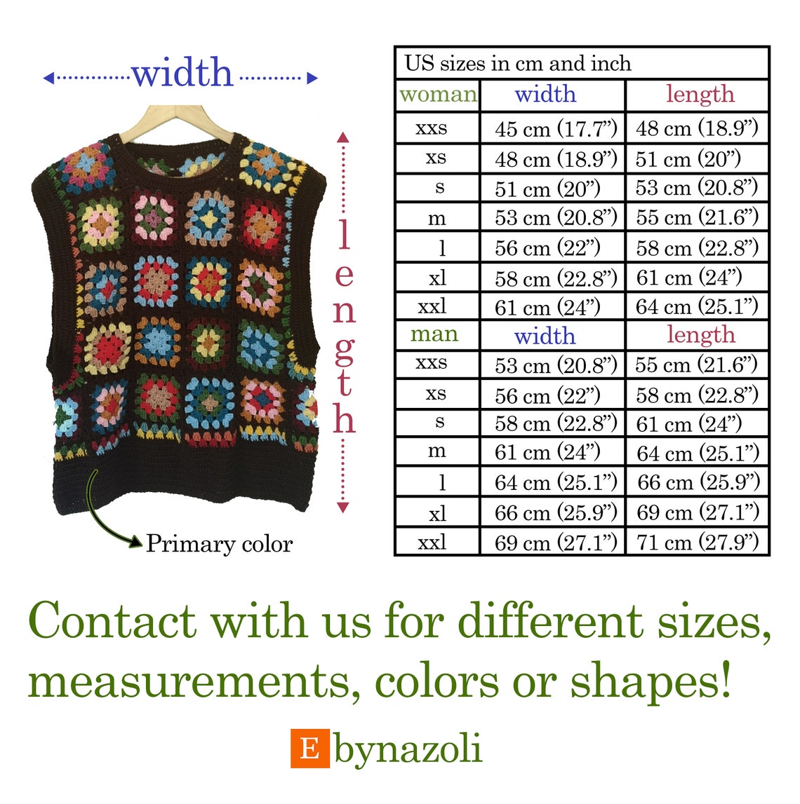 Knitting Granny Square Patchwork Unisex Vest Hand Knit - Etsy