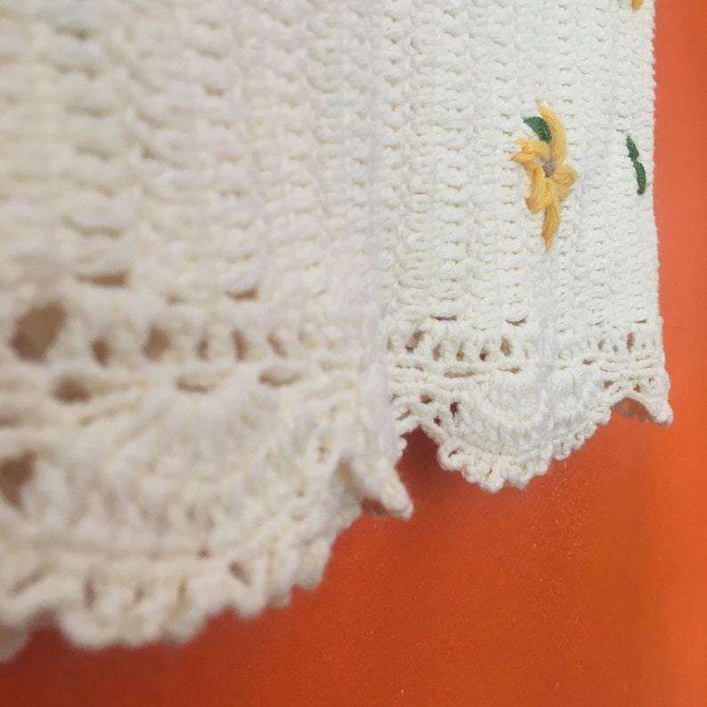 Hand Knitted Customized Crochet Daisy Beige Tank Crop Top - Etsy