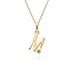 Initial M Emerald Letter Necklace in 9ct Yellow Gold - Etsy