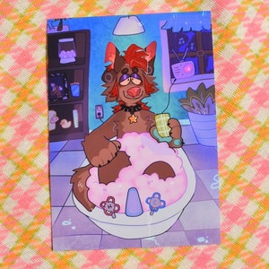 SPLISH SPLASH - Furry Art Print by Prizepuppy - Etsy